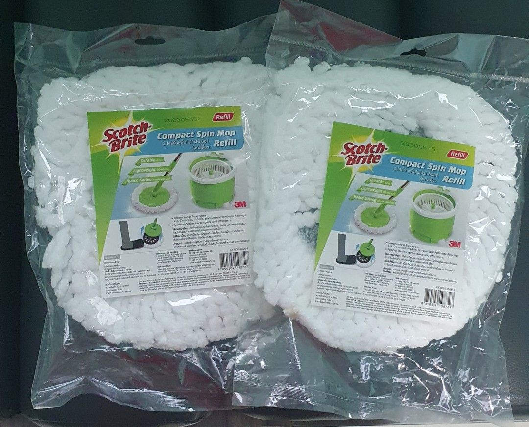 3M Scrotch-Brite Compact Spin Mop Refill, Furniture & Home Living ...