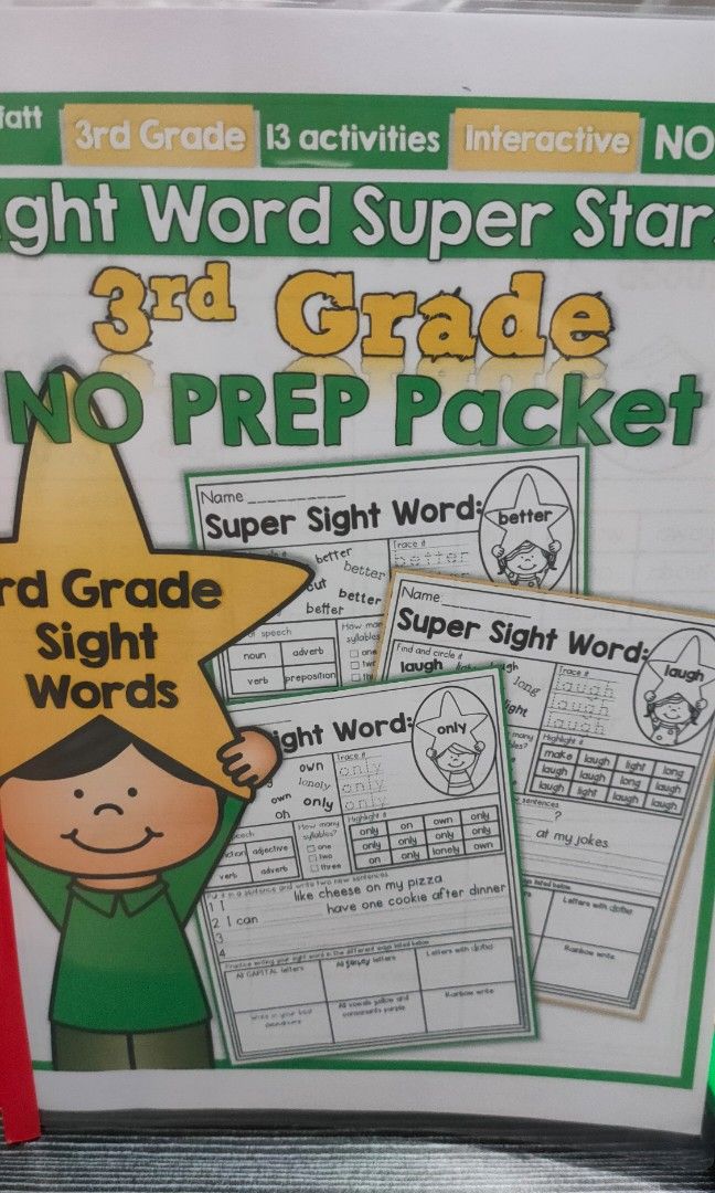 5 set 225pages English Sight Words Practice / English Worksheet ...
