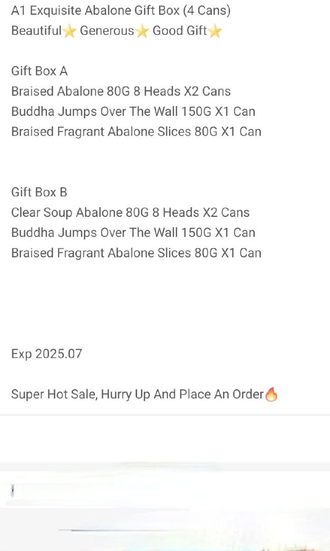 A1 Abalone Gift Sets, Food & Drinks, Gift Baskets & Hampers on Carousell