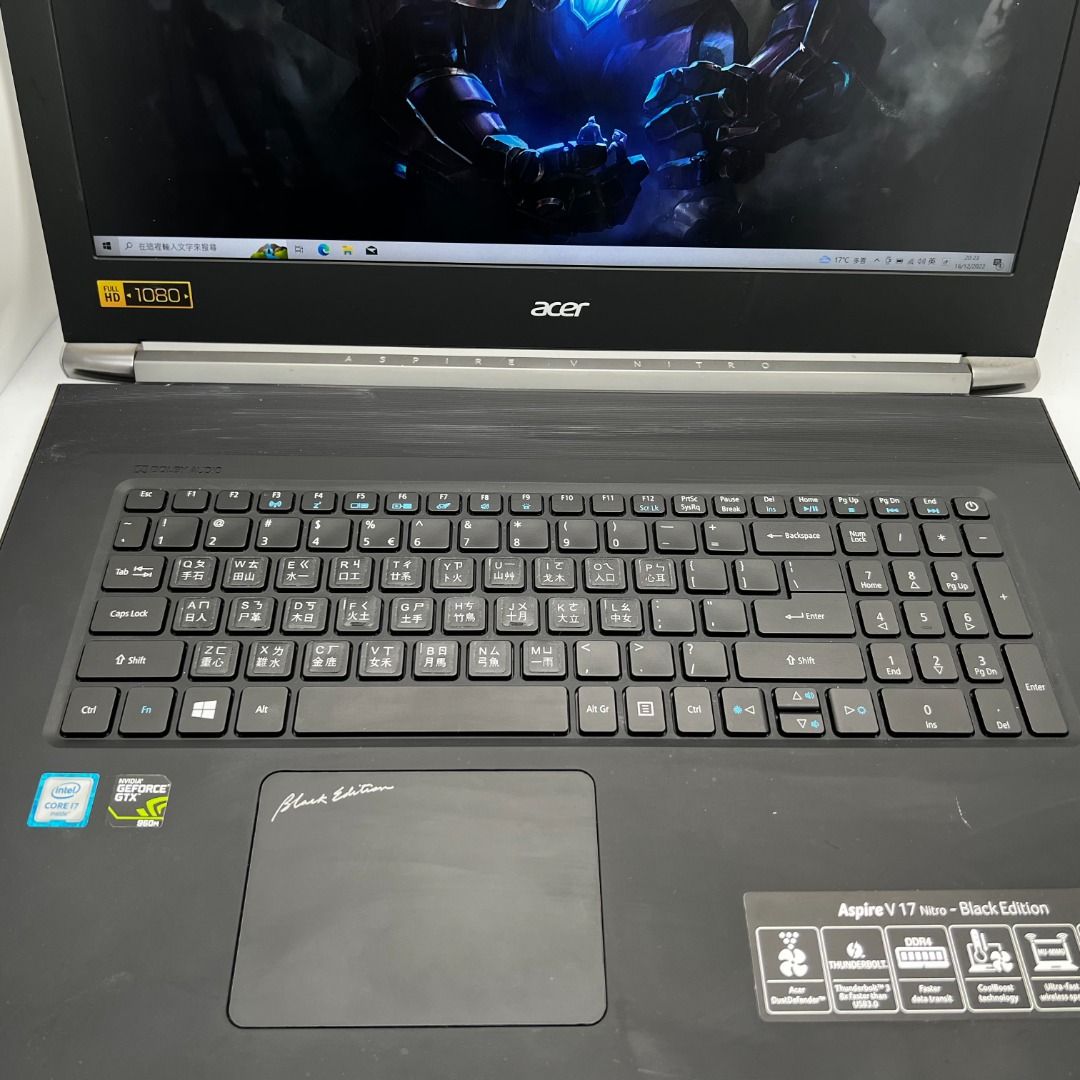 Acer N15W6 電競筆電 i7-6700HQ Ram 16GB 256G SSD+1TB HDD獨顯GTX960M 4G 17.3吋 ...
