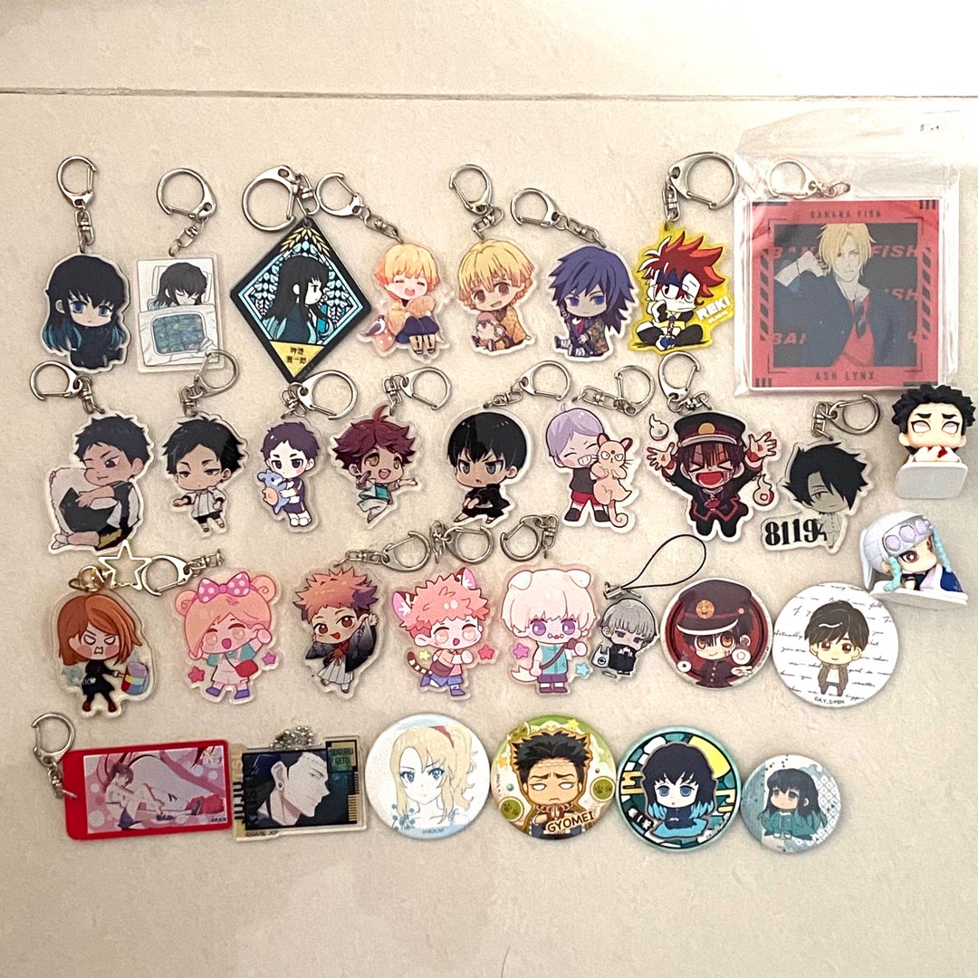 anime merch acrylic keychain badge figurine ( jujutsu kaisen jjk ...