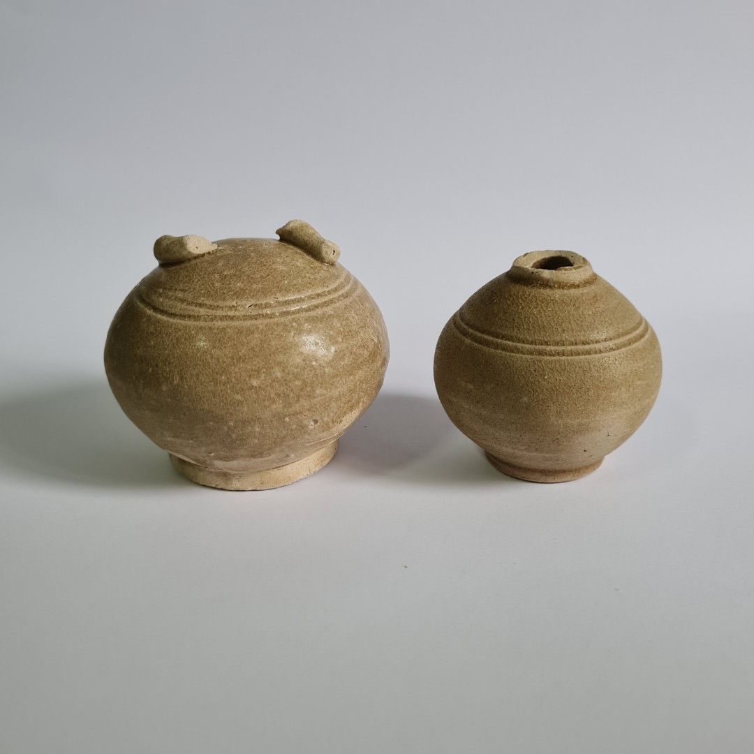 Annamese Lime Pot and Yue Chinese Vase China Antique Ceramic Celadon ...