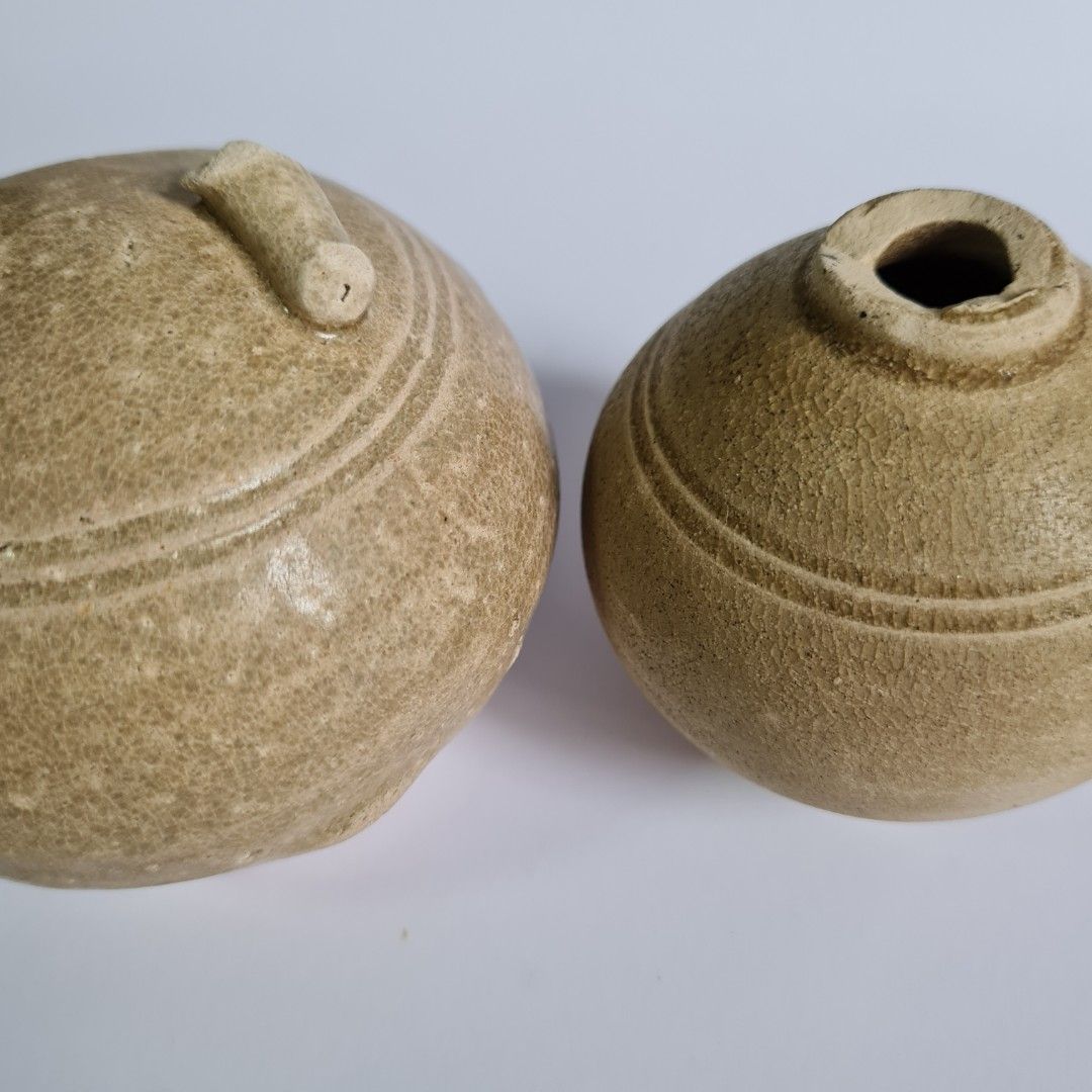 Annamese Lime Pot and Yue Chinese Vase China Antique Ceramic Celadon ...