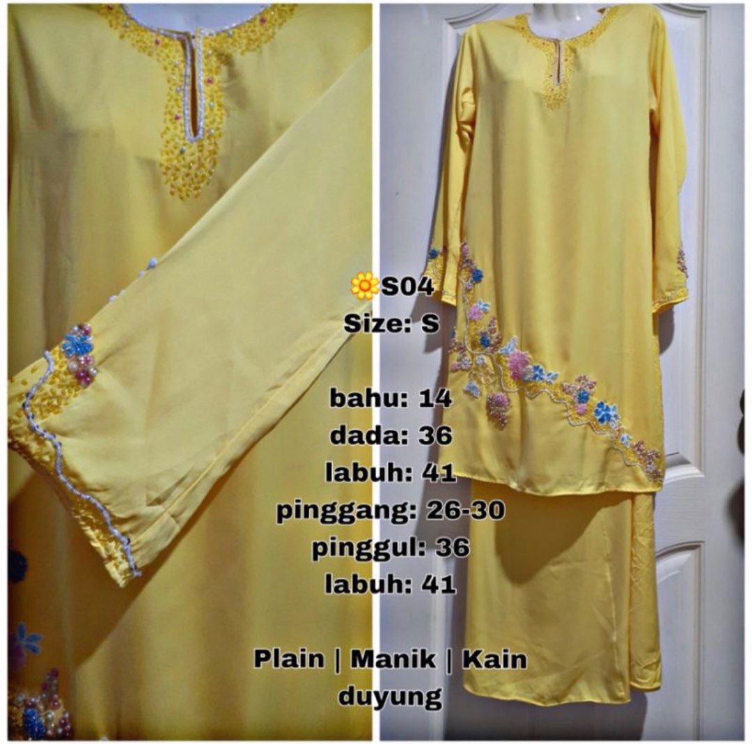 Baju kurung KUNING MANIK, Women's Fashion, Muslimah Fashion, Baju ...