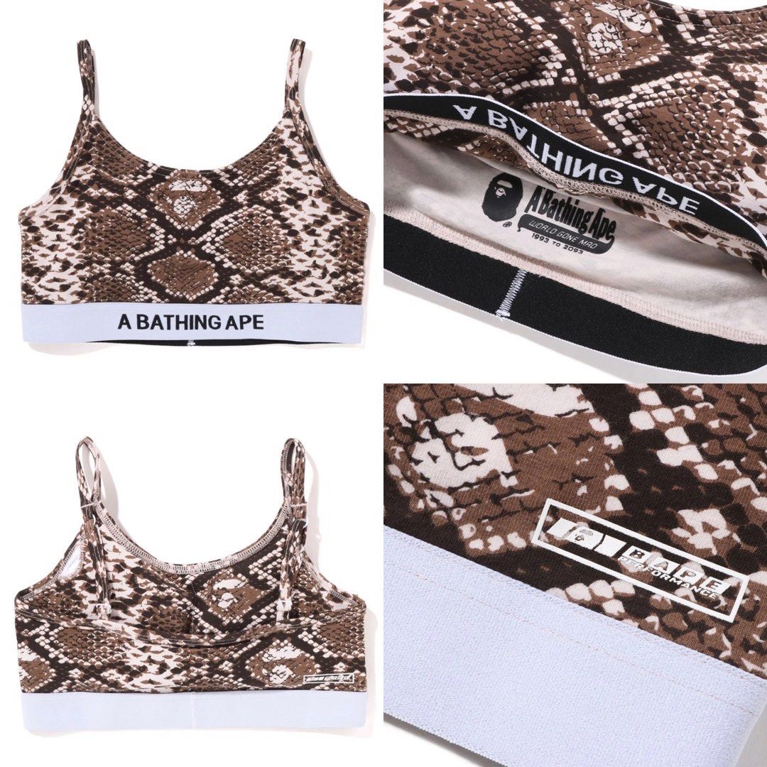 BAPE SNAKE PATTERN SPORT BRA, Women's Fashion, New Undergarments ...