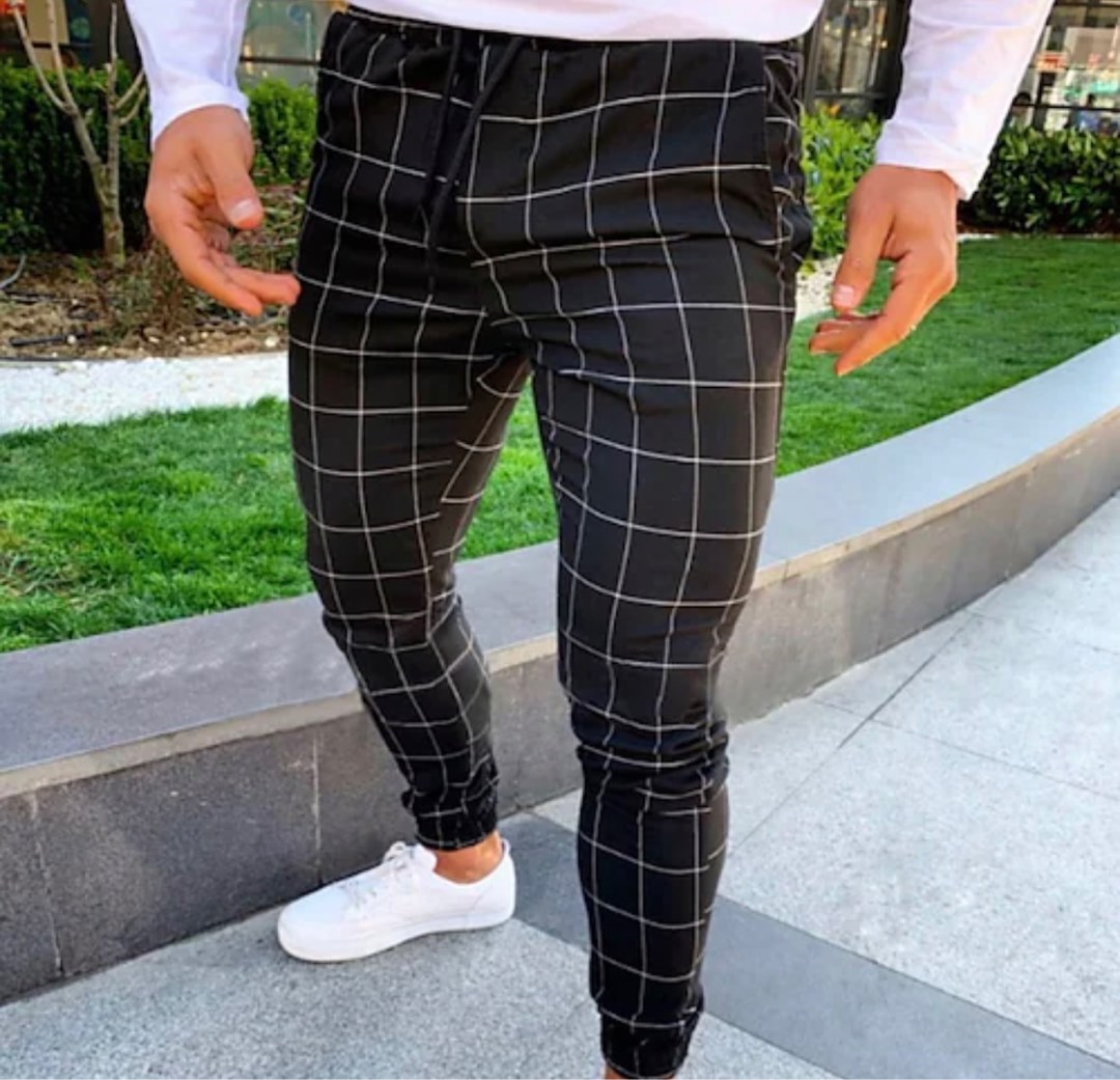 Black & White Checkered pants for men, Men's Fashion, Bottoms, Jeans on ...