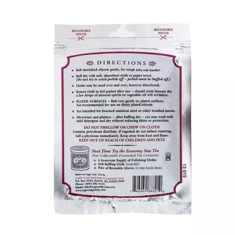 Cape Cod Metal Polishing / Stain Removal Cloth, Women's Fashion ...