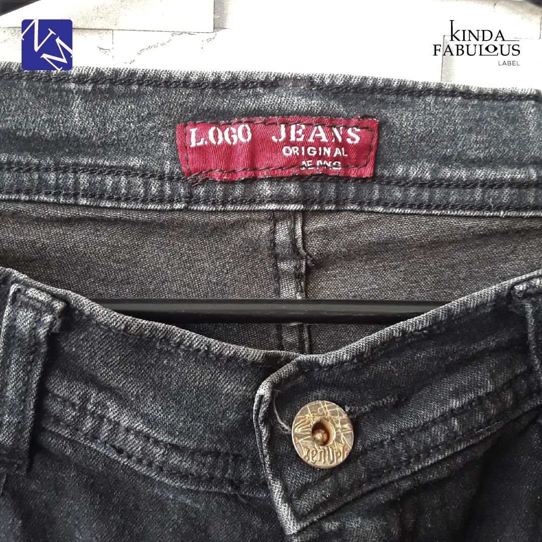 CELANA LOGO JEANS BLACK ORIGINAL, Fesyen Wanita, Pakaian Wanita ...