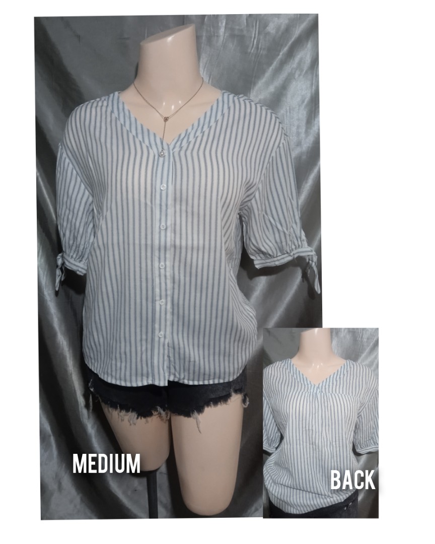 Checkered Blue, Women's Fashion, Tops, Blouses on Carousell