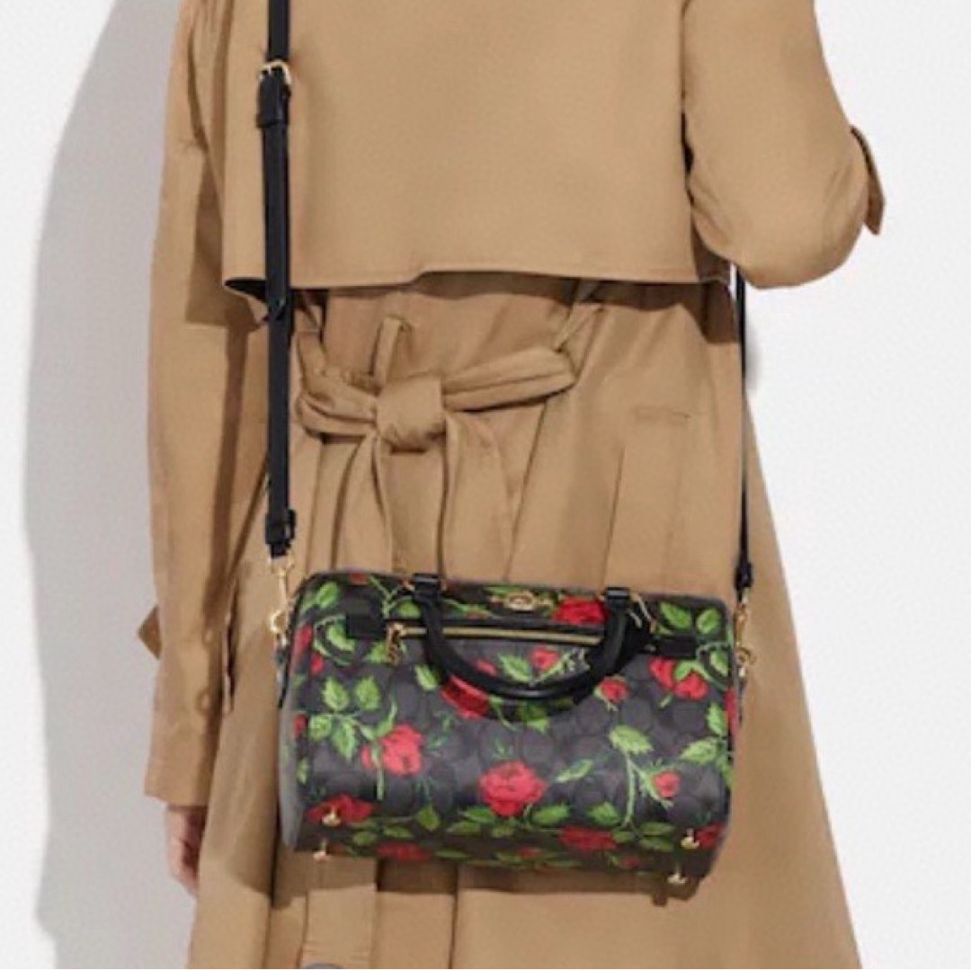 Coach Red Rose Satchel Boston Bag, Women's Fashion, Bags & Wallets ...