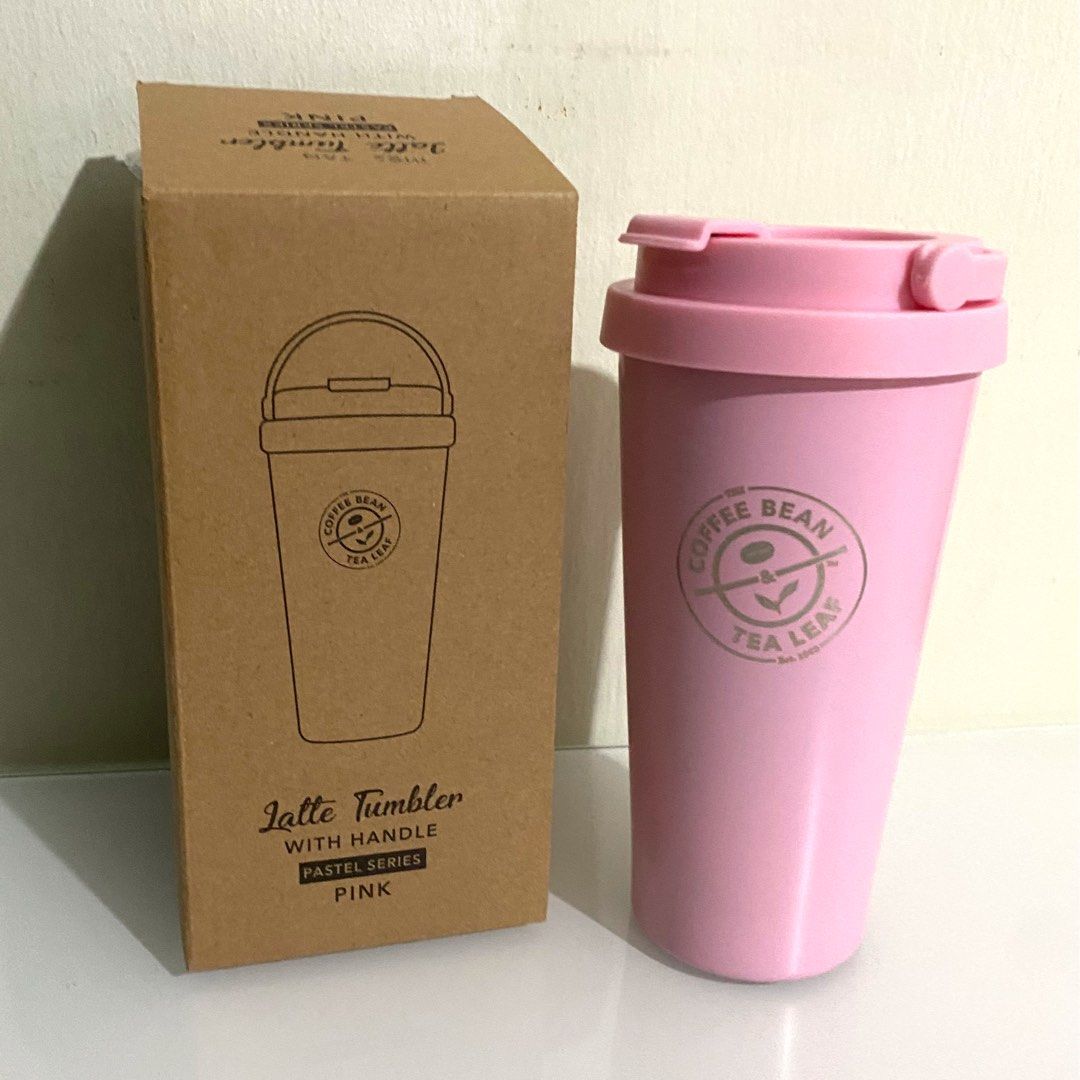 Coffee Bean & Tea Leaf CBTL Pastel Pink Latte Tumbler, Furniture & Home ...