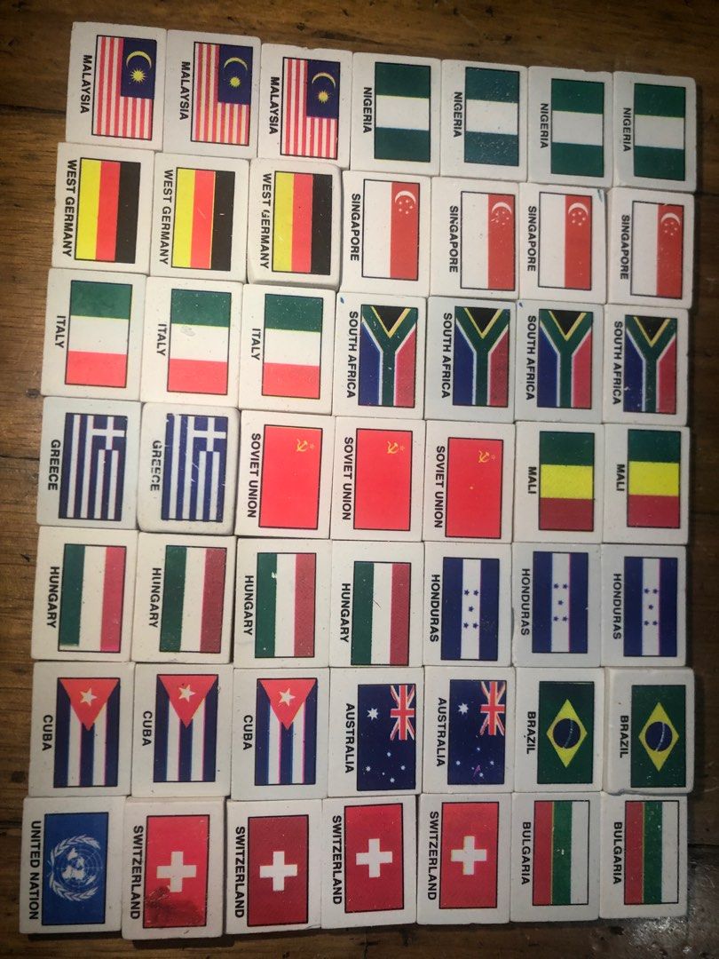 COUNTRY FLAG ERASERS (101 ERASERS), Hobbies & Toys, Stationery & Craft ...