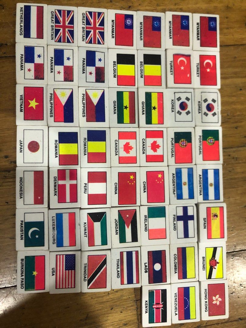 COUNTRY FLAG ERASERS (101 ERASERS), Hobbies & Toys, Stationery & Craft ...