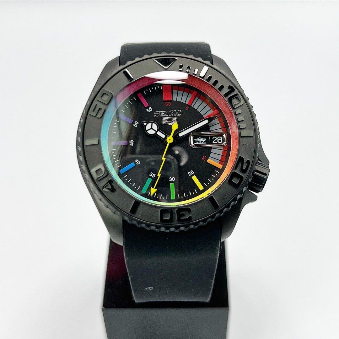 Custom Seiko Mod Rainbow Stealth SKX, Men's Fashion, Watches ...
