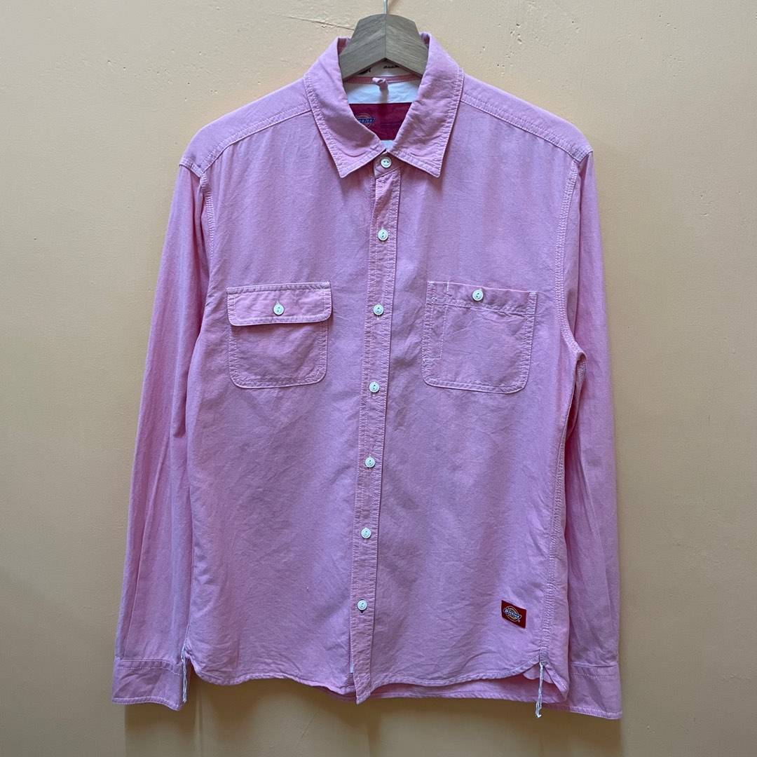 Dickies Chambray Work Shirt Saiz L Fit Mens Fashion Tops And Sets Formal Shirts On Carousell