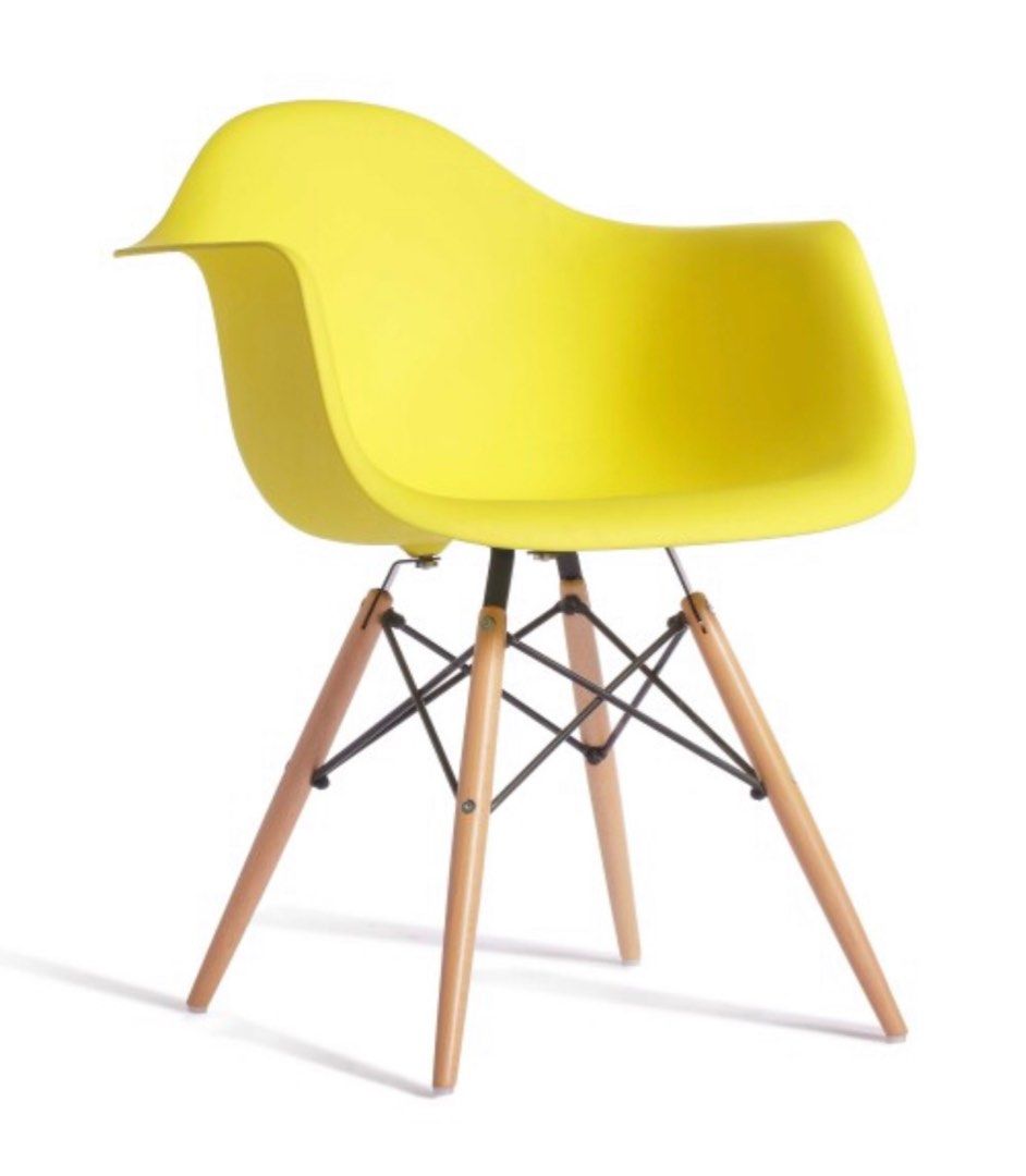 Eames Replica Arm Chair (Yellow), Furniture & Home Living, Furniture ...