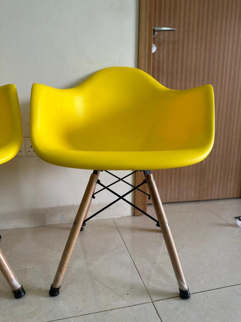 Eames Replica Arm Chair (Yellow), Furniture & Home Living, Furniture ...
