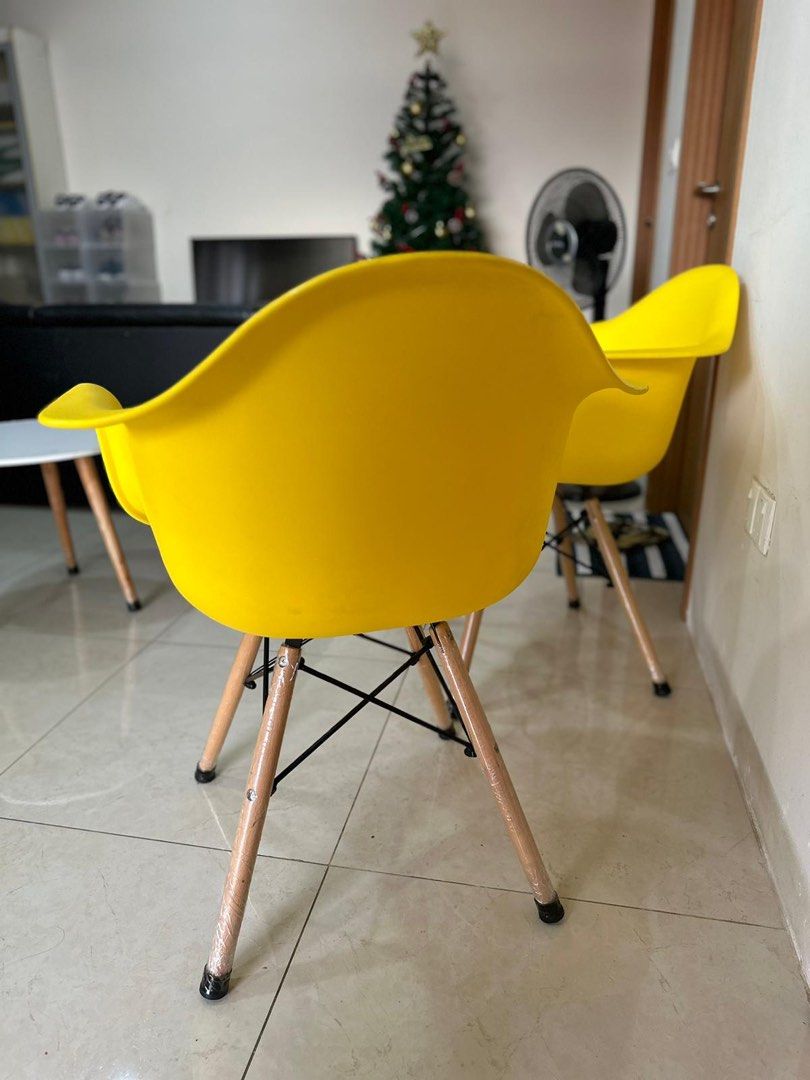 Eames Replica Arm Chair (Yellow), Furniture & Home Living, Furniture ...