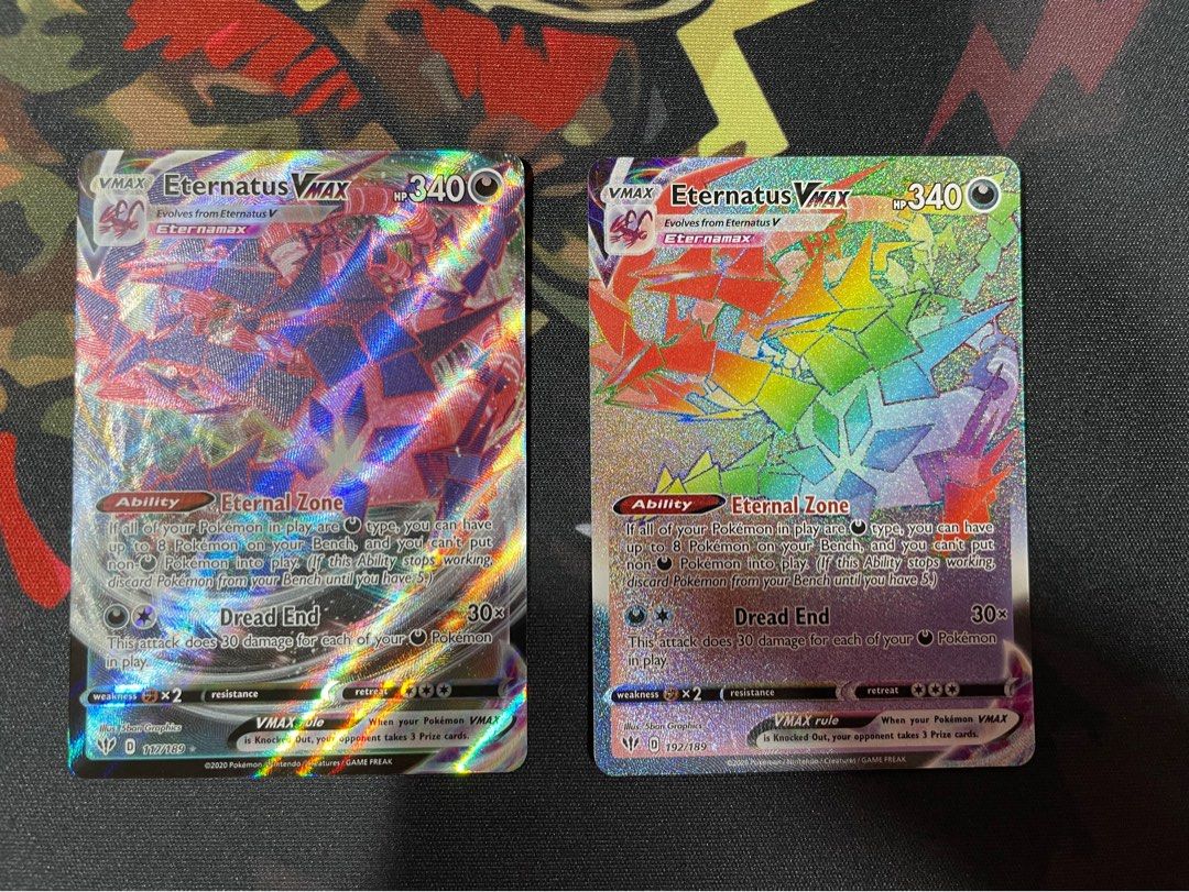 Eternatus VMAX #117 #192 Pokemon cards Darkness Ablaze, Hobbies & Toys ...