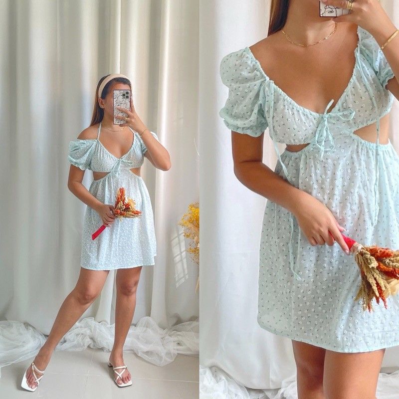 Flower Open Side Dress, Women's Fashion, Dresses & Sets, Dresses on ...
