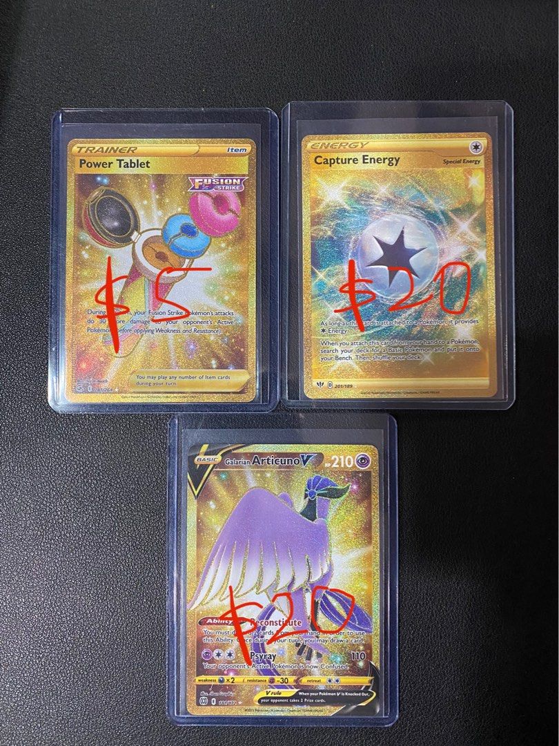 Gold Pokemon Cards, Hobbies & Toys, Toys & Games on Carousell