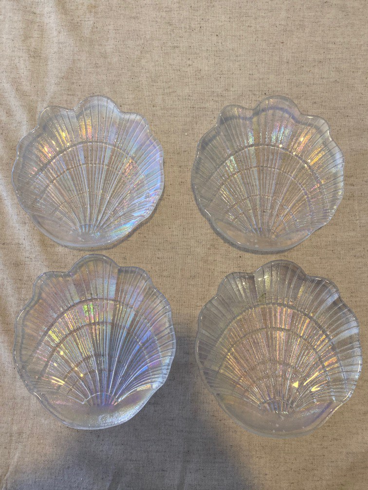 Holographic Shell Glass Plates, Furniture & Home Living, Home Decor ...