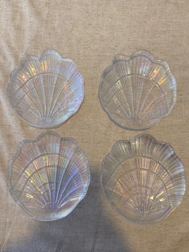 Holographic Shell Glass Plates, Furniture & Home Living, Home Decor ...