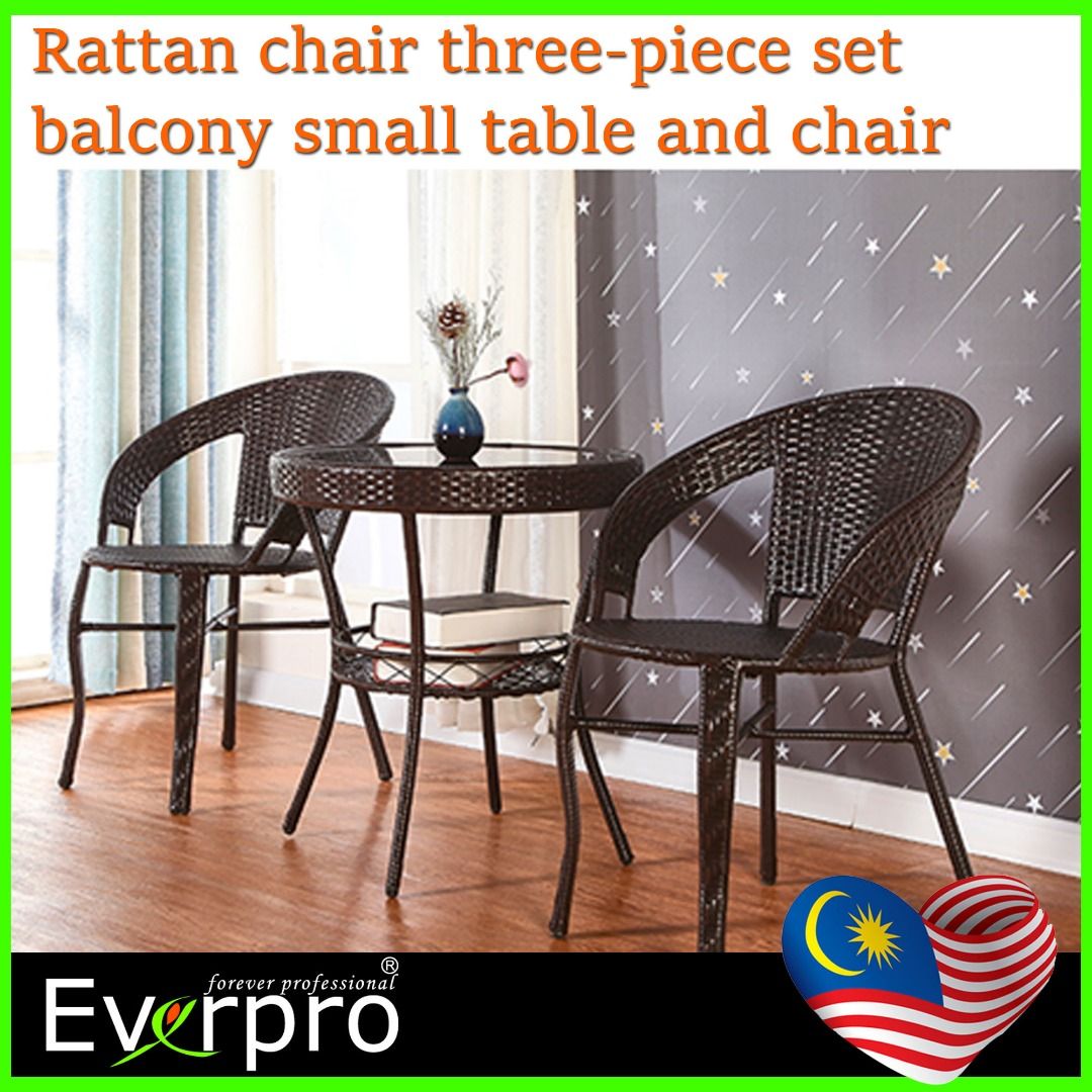 Home Garden Set with 1 table + 2 Chair/ Balcony table/ Outdoor Set ...
