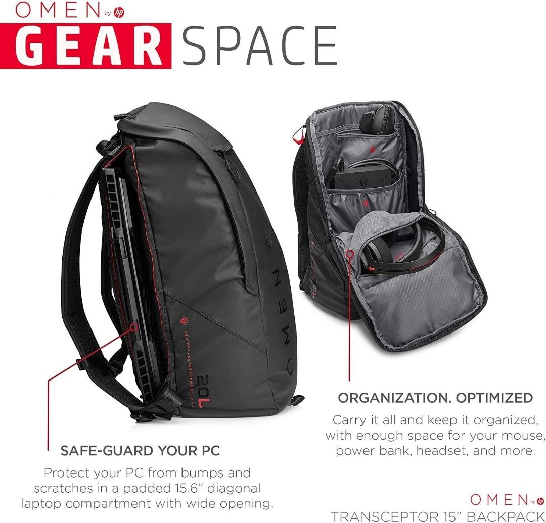 HP OMEN Transceptor 15 Laptop Backpack, Computers & Tech, Parts ...