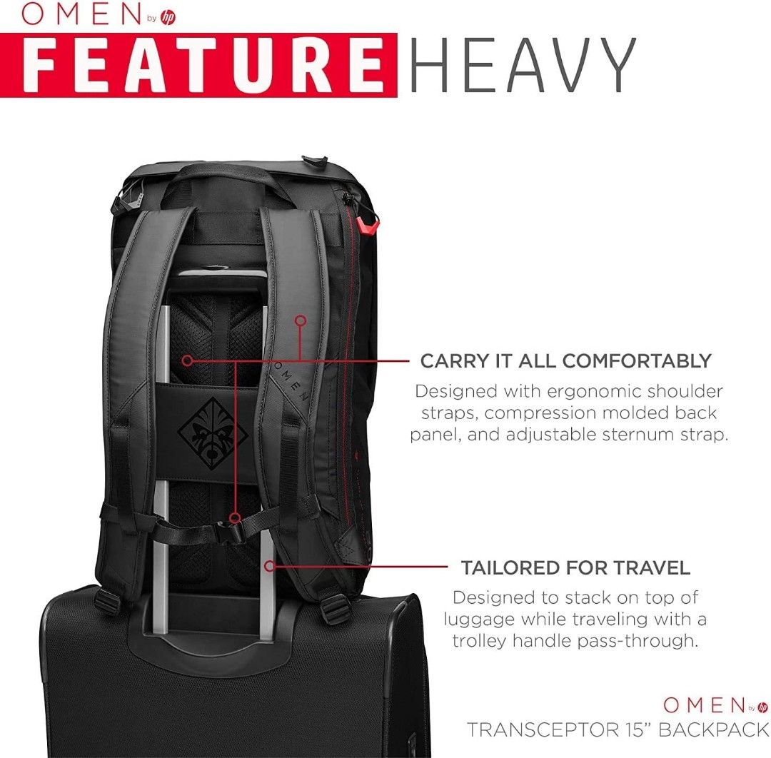 HP OMEN Transceptor 15 Laptop Backpack, Computers & Tech, Parts ...