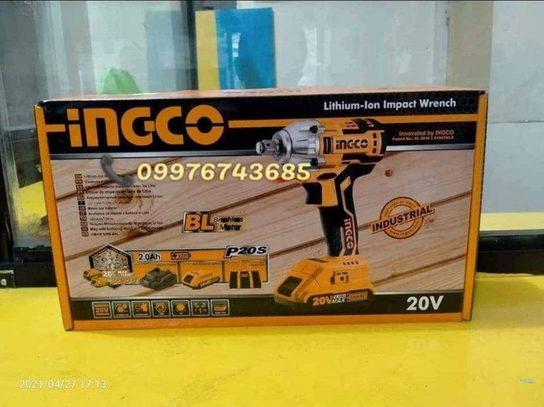 INGCO 20V Li-Ion Cordless Brushless Impact Wrench (CIWLI2001 ...