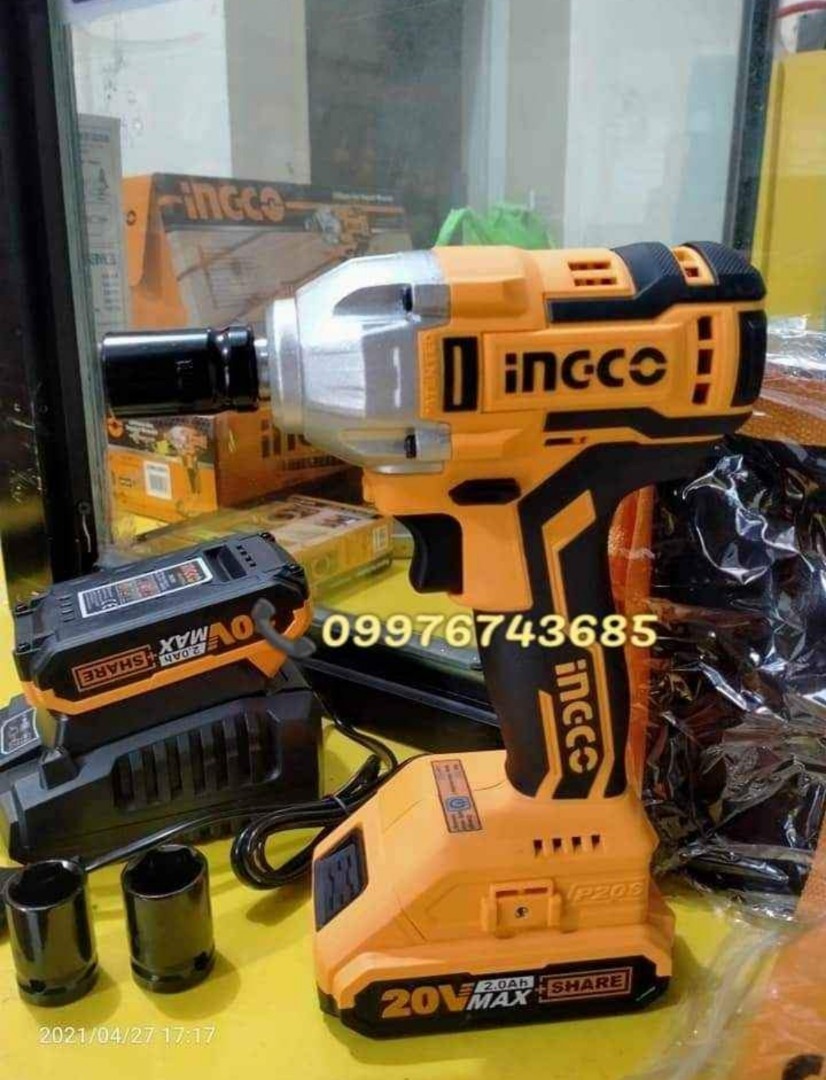 INGCO 20V Li-Ion Cordless Brushless Impact Wrench (CIWLI2001 ...