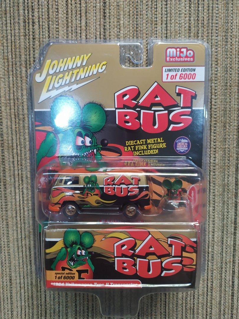 Johnny Lightning Rat Bus Volkswagen Bus with Rat Fink Figure, Hobbies ...