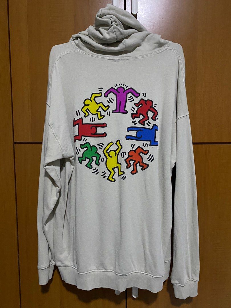 Keith Haring x Cotton On Fleece Hoodie XL, Men's Fashion, Tops & Sets ...