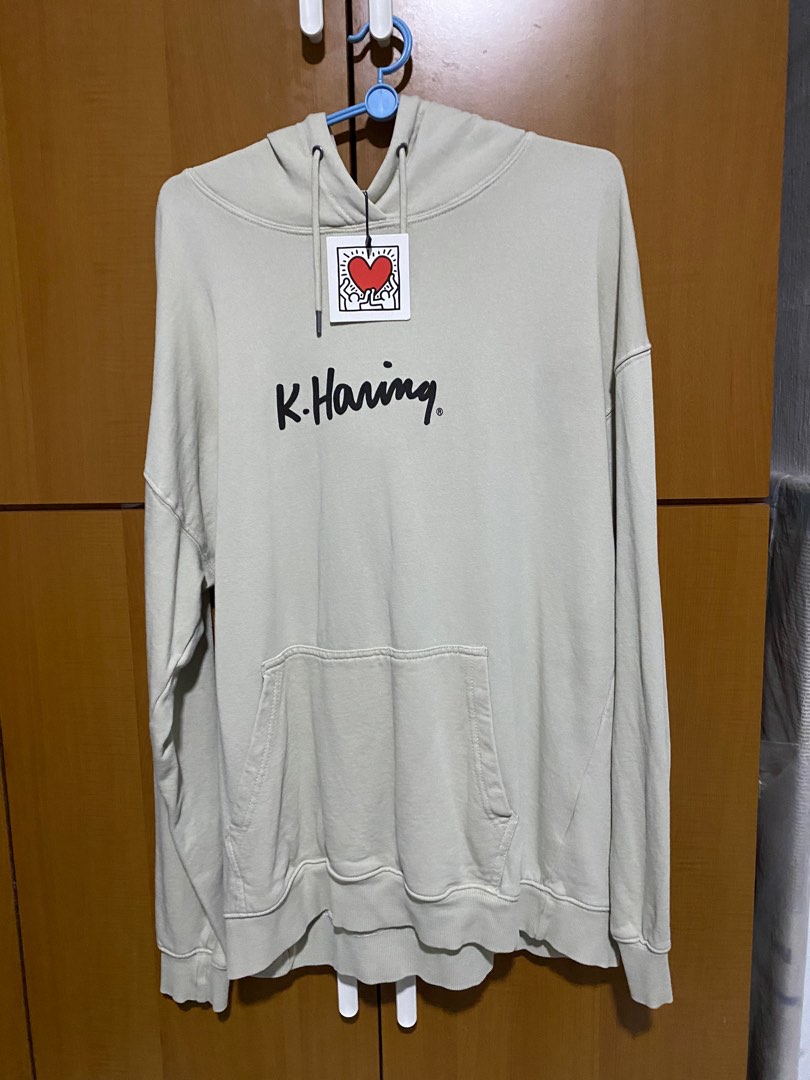 Keith Haring x Cotton On Fleece Hoodie XL, Men's Fashion, Tops & Sets ...