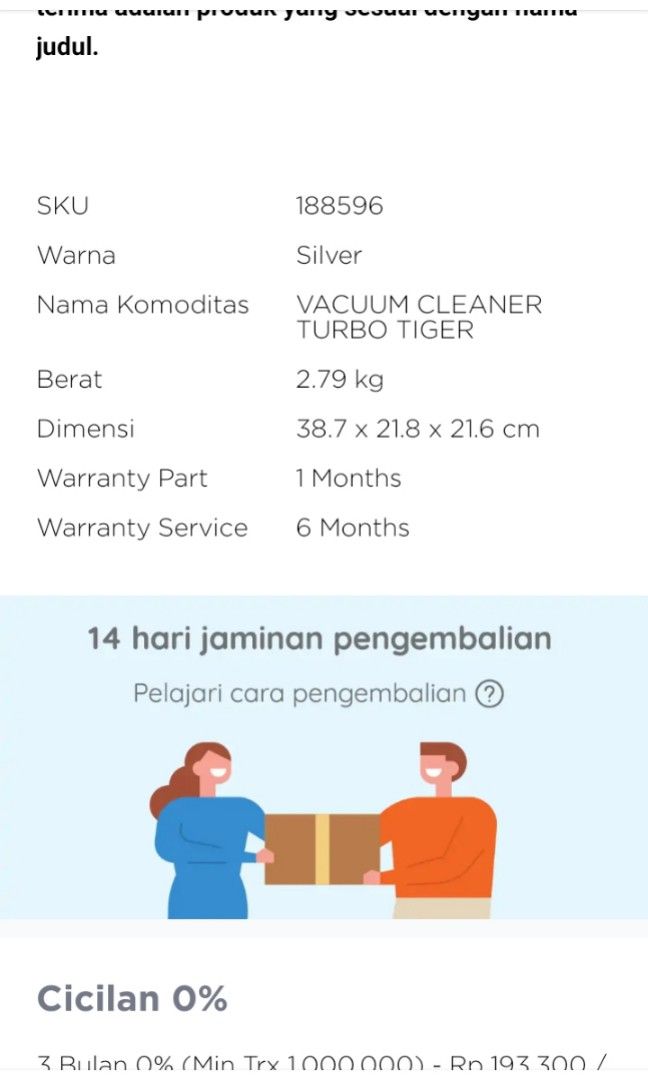 Krisbow turbo tiger vacuum cleaner, Perabotan Rumah di Carousell