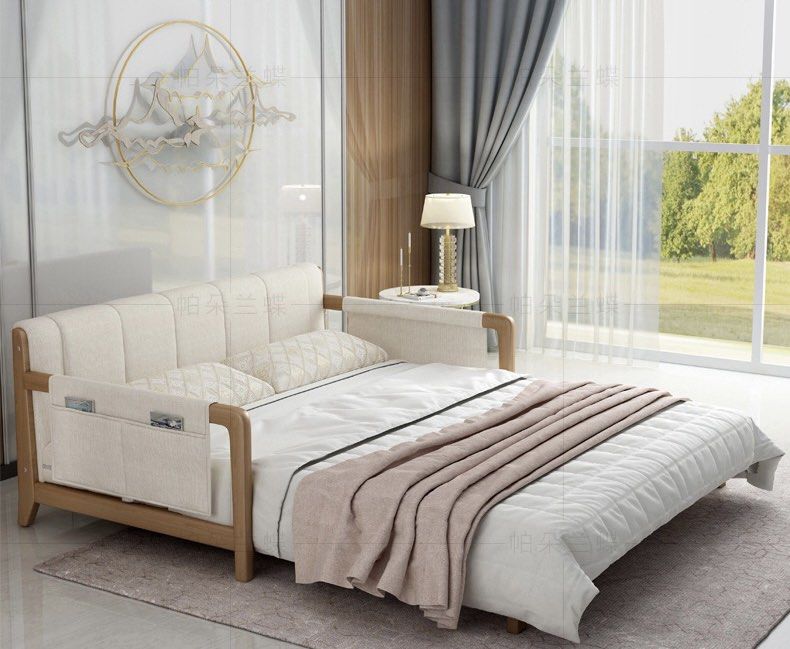 Length 130cm Rigel Sofa Bed with Solid Oak Wooden Frame Available in High Quality Velvet Fabric ...