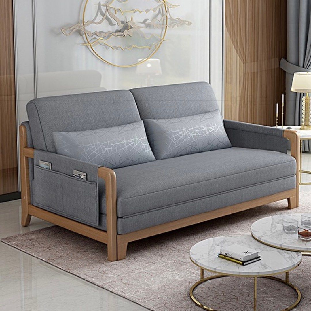 Length 130cm Rigel Sofa Bed with Solid Oak Wooden Frame Available in High Quality Velvet Fabric ...