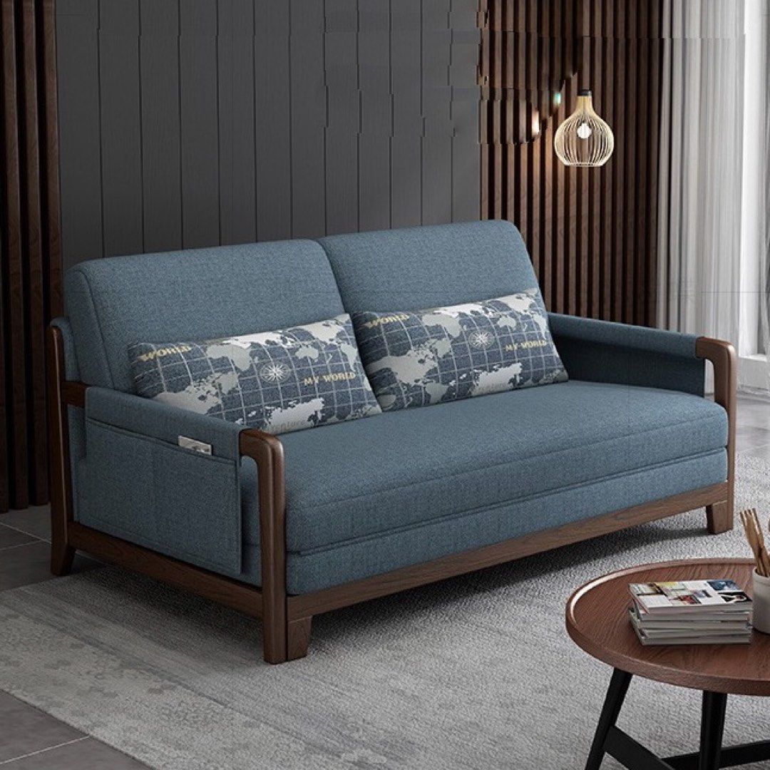 Length 130cm Rigel Sofa Bed with Solid Oak Wooden Frame Available in High Quality Velvet Fabric ...