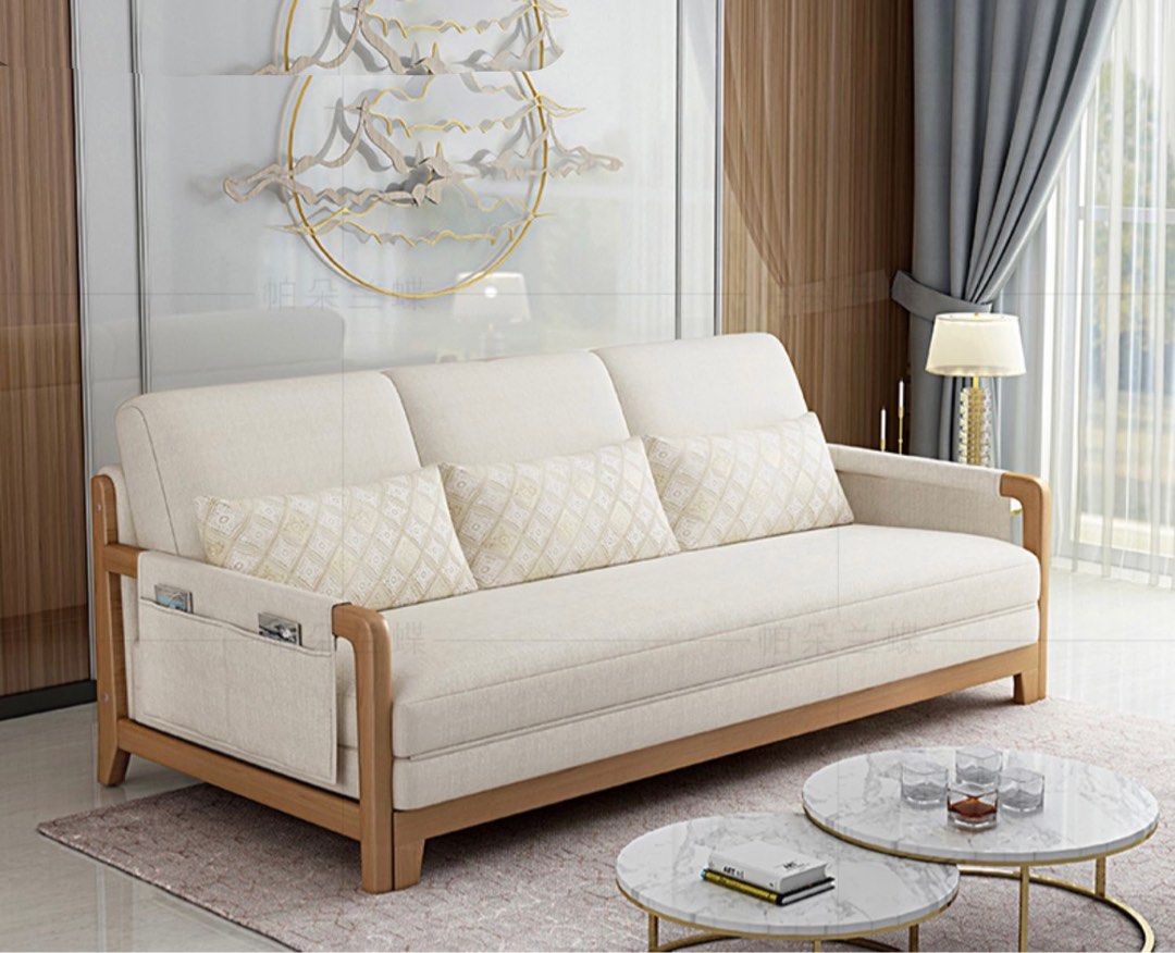 Length 130cm Rigel Sofa Bed with Solid Oak Wooden Frame Available in High Quality Velvet Fabric ...