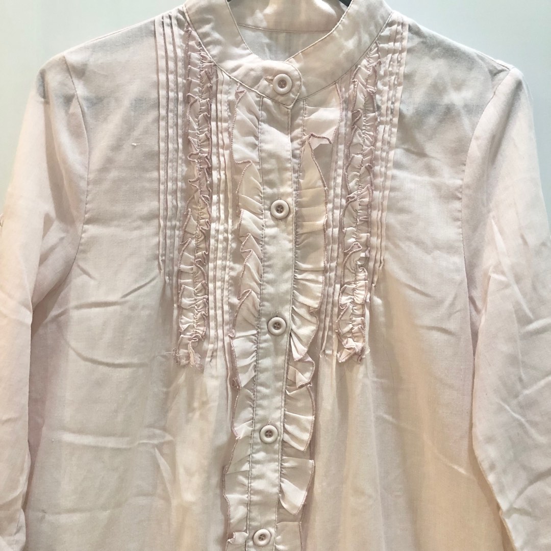 Light purple English frills top mandarin collar frills Lalu Japan ...