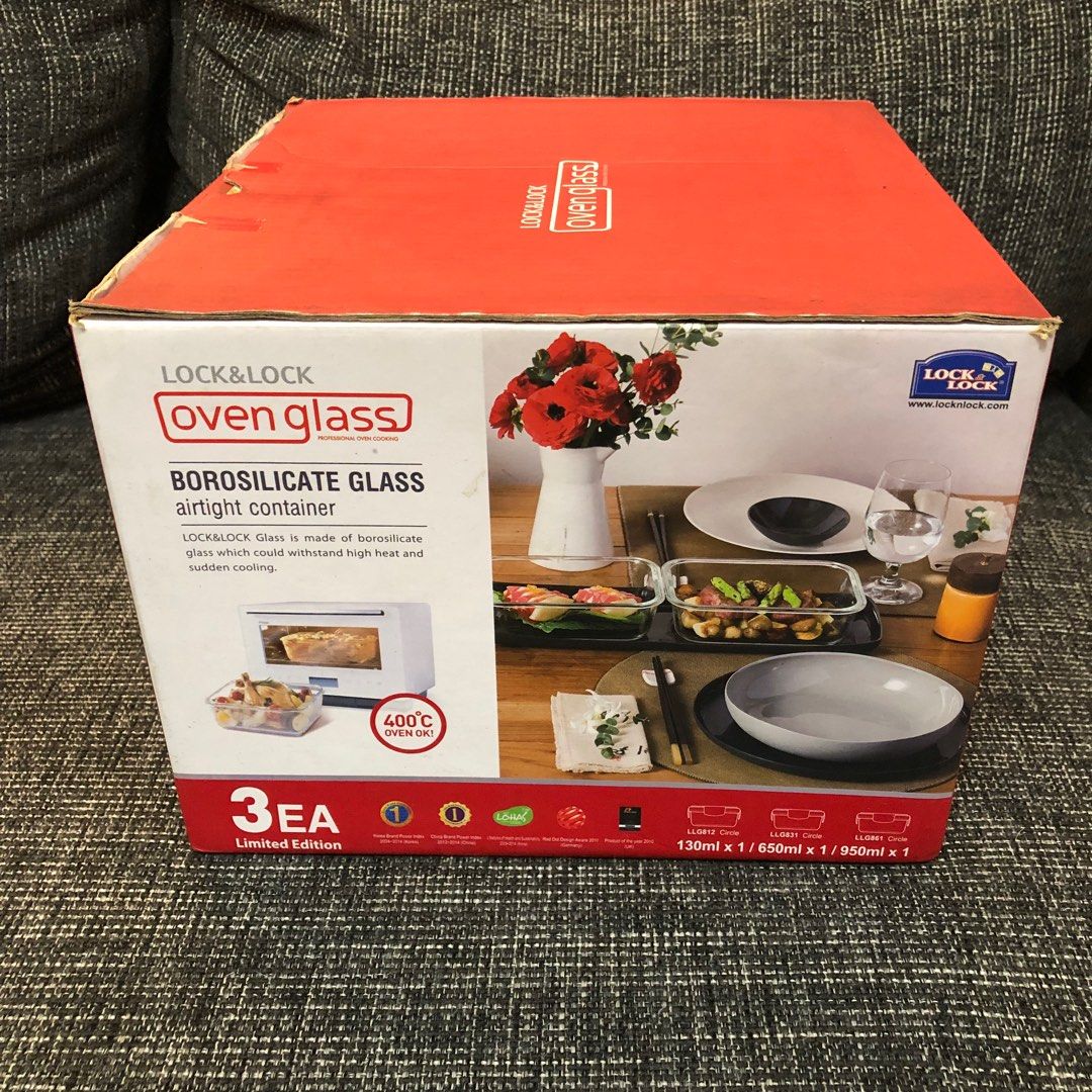 Lock & Lock Oven Glass Pot Original, Furniture & Home Living ...