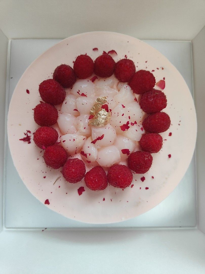 Lychee Raspberry Cake, Food & Drinks, Homemade Bakes on Carousell