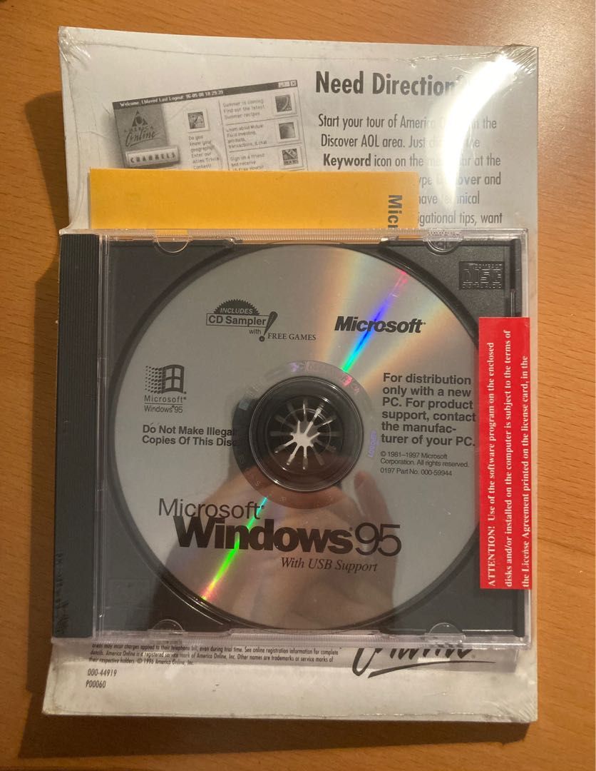 絕版珍藏 Microsoft Windows 95 CD with Certification ( ♻️以物易物 / swap / exchange ）, 電腦＆科技, 電腦周邊及配件, 電腦 ...