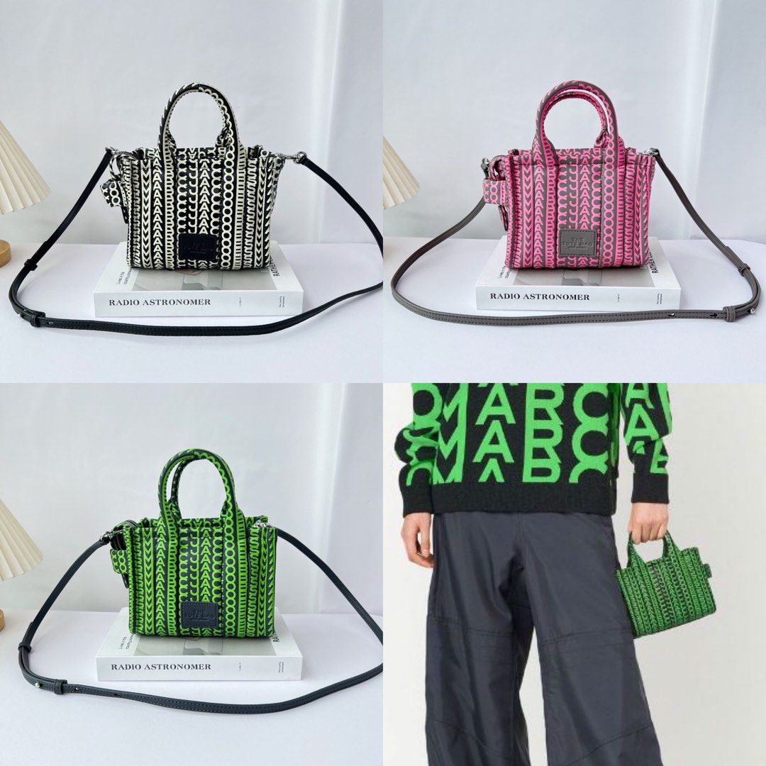 MJ Monogram Print Micro Tote Bag, Women's Fashion, Bags & Wallets, Tote ...