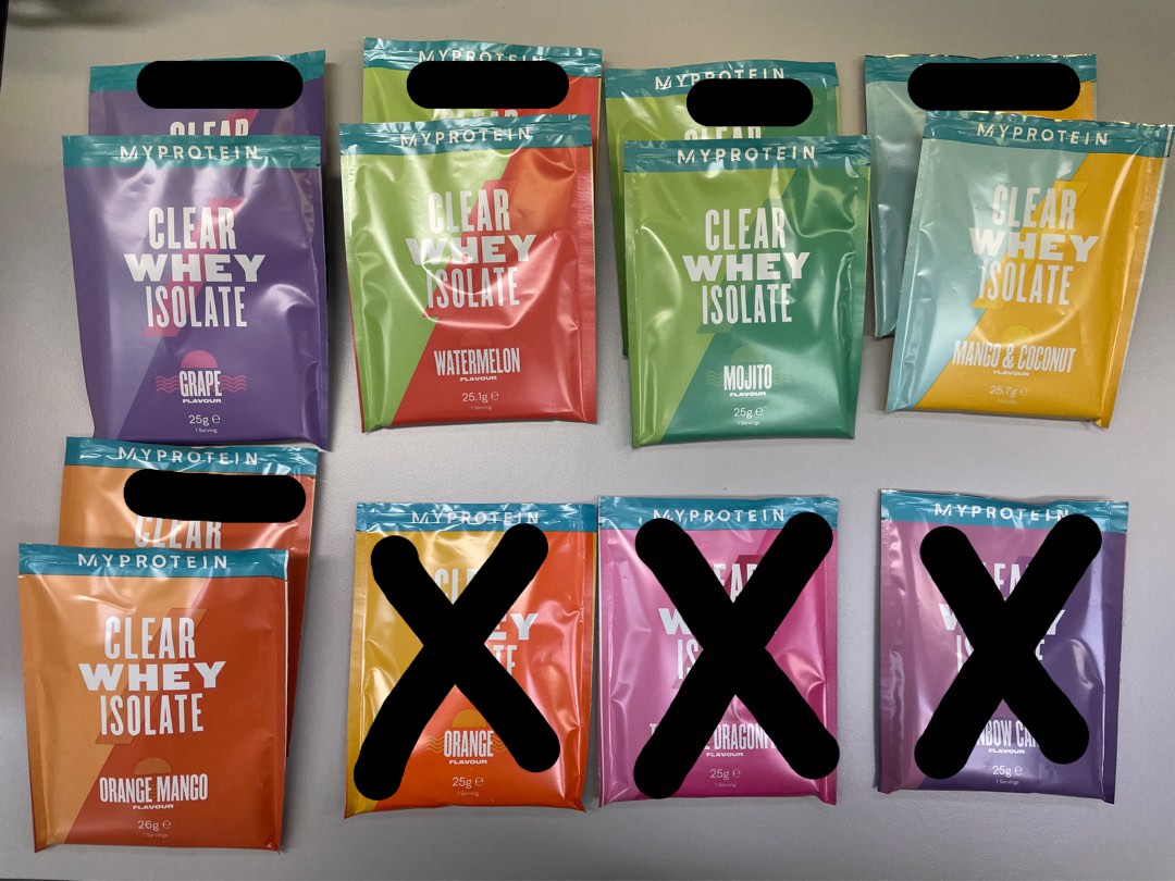 MyProtein Clear Whey Isolate Sample, Health & Nutrition, Health ...