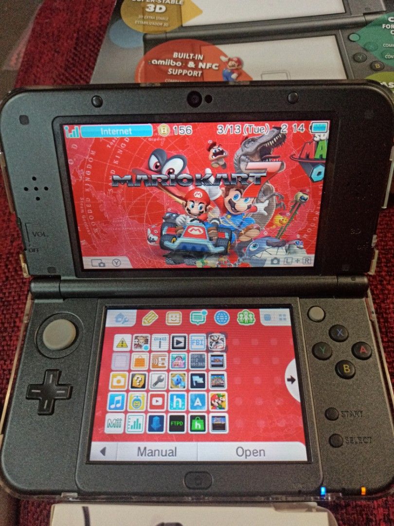 New Nintendo 3DS XL with 128 GB storage. Grey color with box and ...
