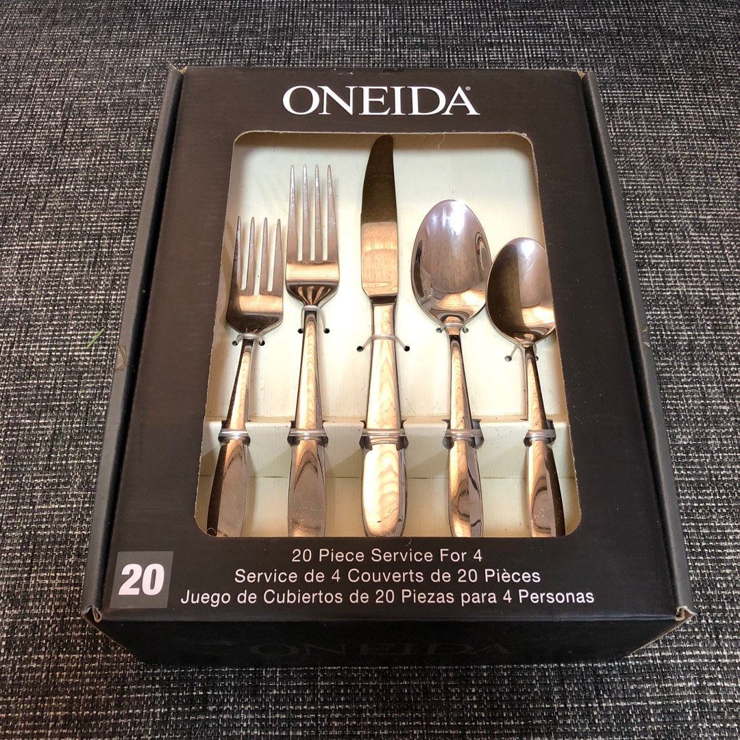 Oneida 20 pc Flatware Set + Buffet Caddy, Furniture & Home Living ...