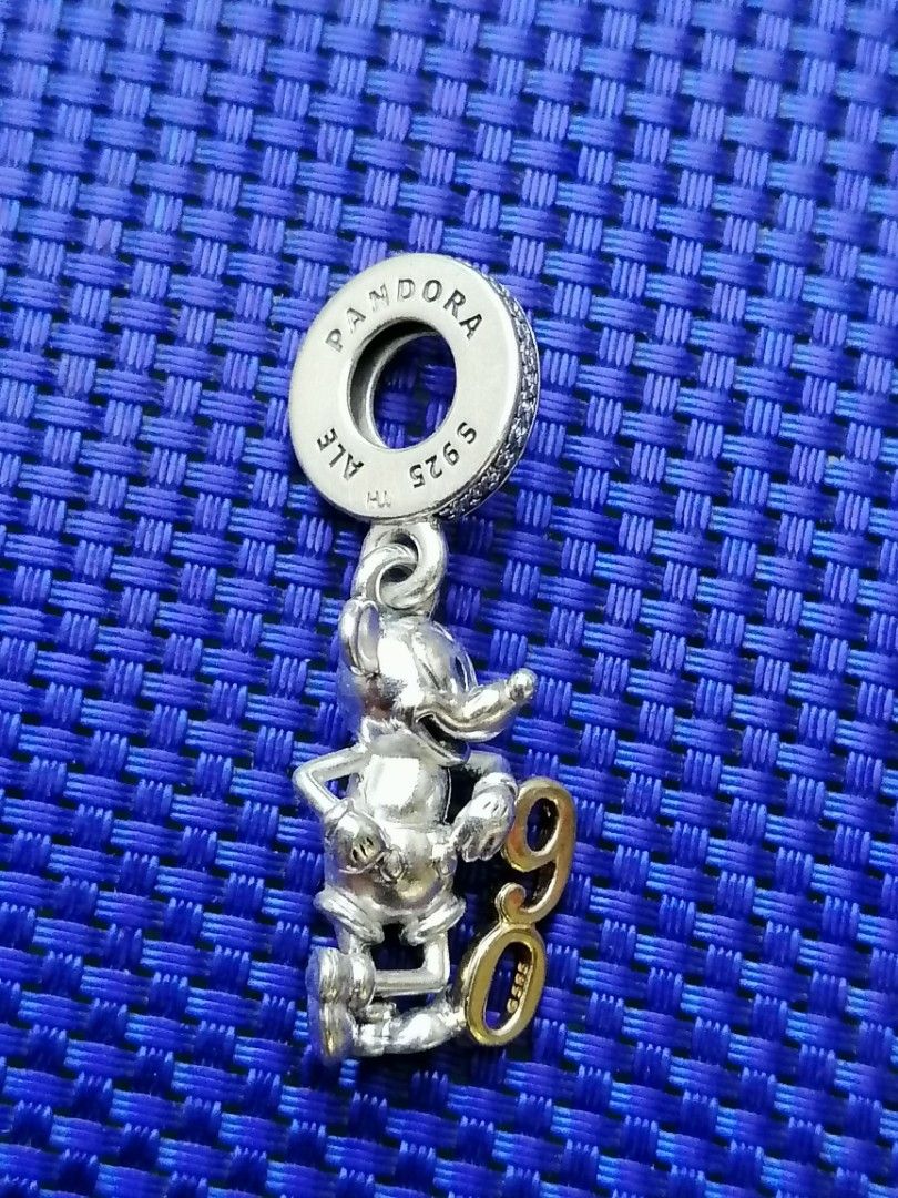 ORIG PANDORA SNAKE CHAIN NECKLACE & MICKEY'S 90TH ANNIVERSARY PENDANT ...