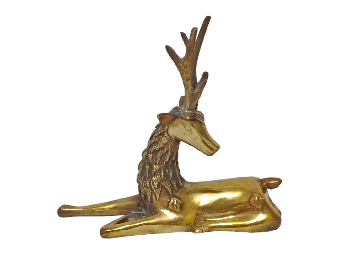 Patung Rusa Tanduk Cantik Miniatur Ornamen Kuningan Gold Vintage Lawas ...
